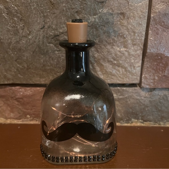 Get Lit | Accents | Handmade Upcycled Lighted Bottle Mustache Bar Decor ...